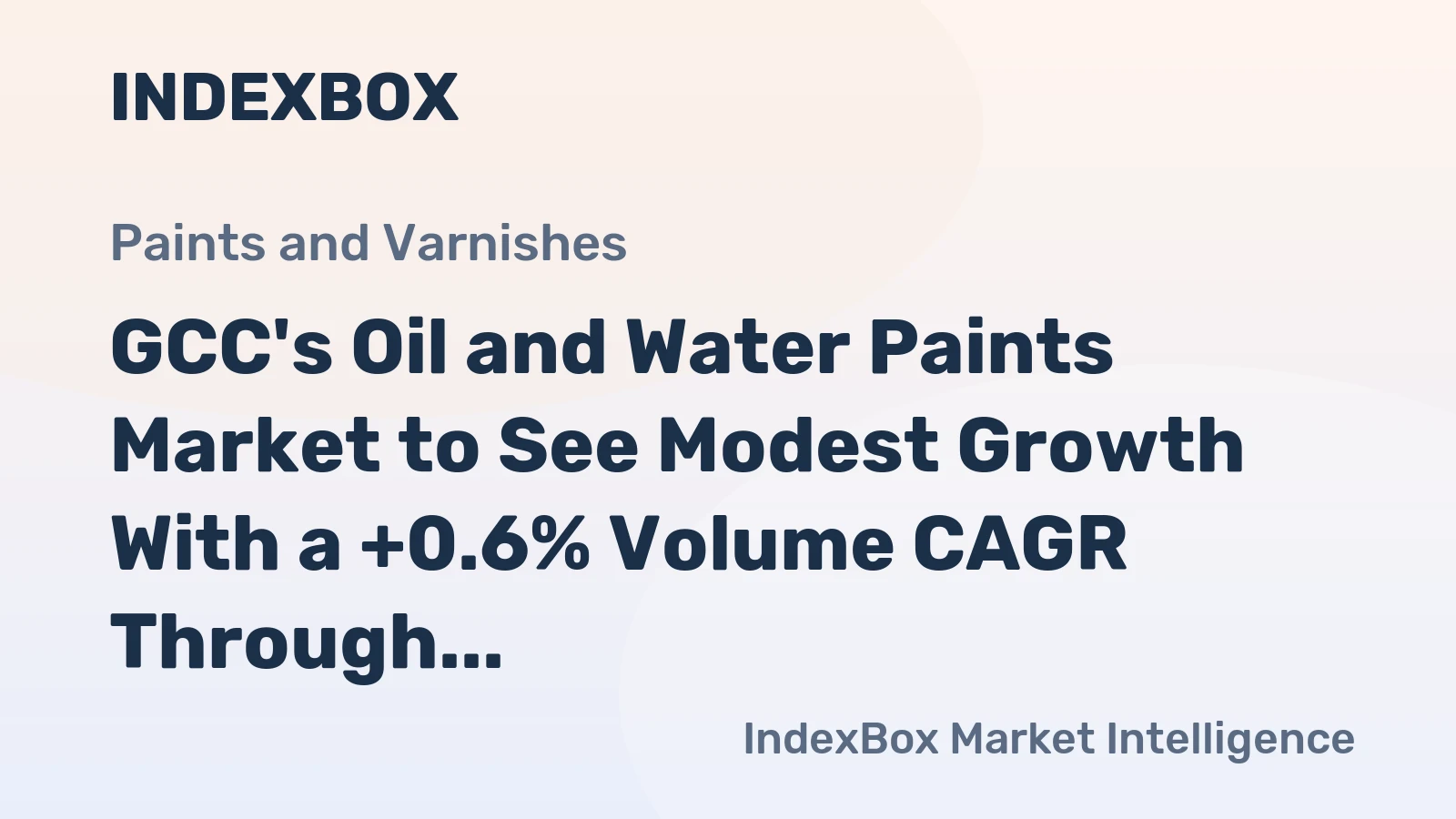 GCC's Oil and Water Paints Market to See Modest Growth With a +0.6% Volume CAGR Through 2035