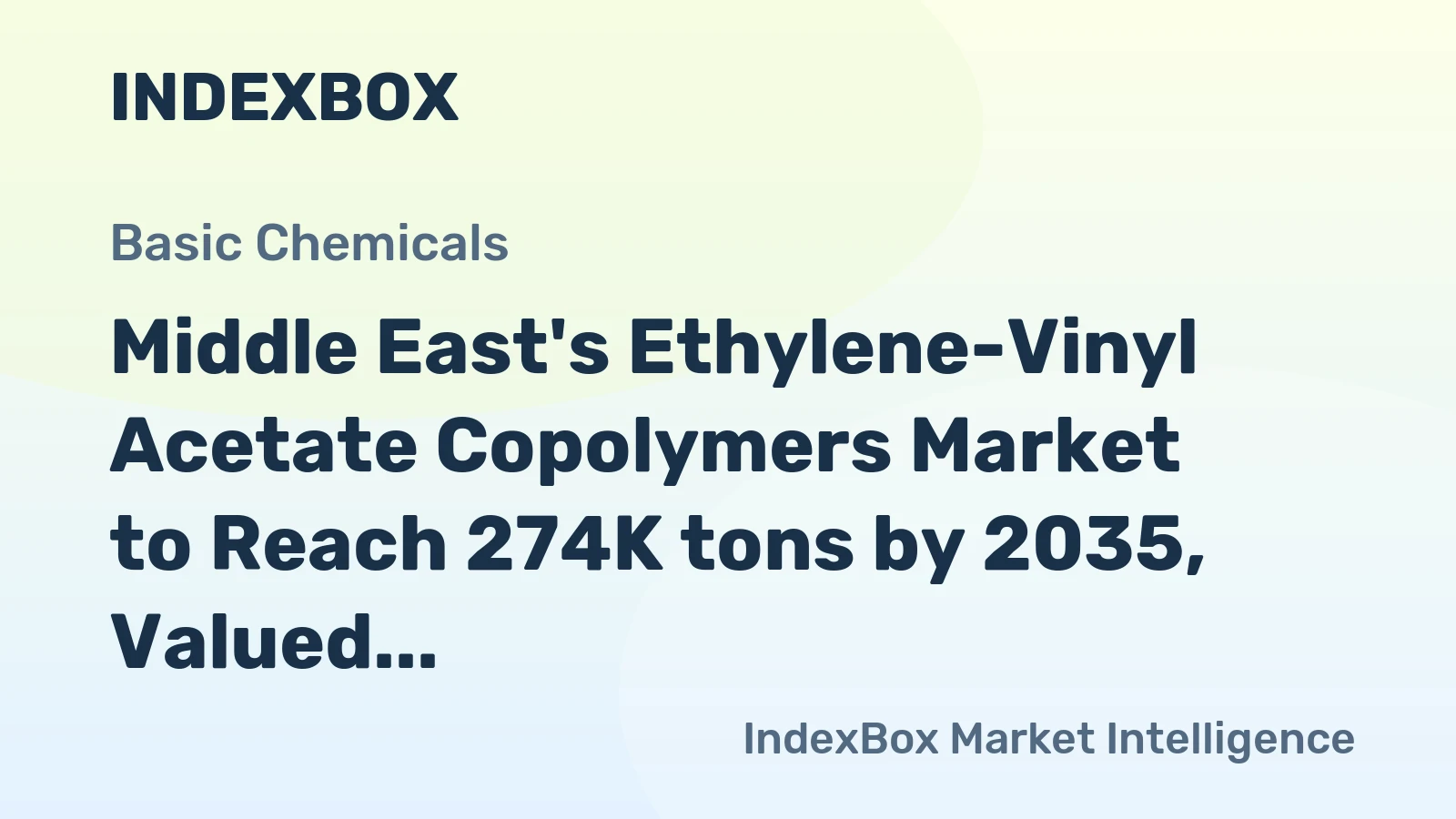 Middle East's Ethylene-Vinyl Acetate Copolymers Market to Reach 274K tons by 2035, Valued at $552M