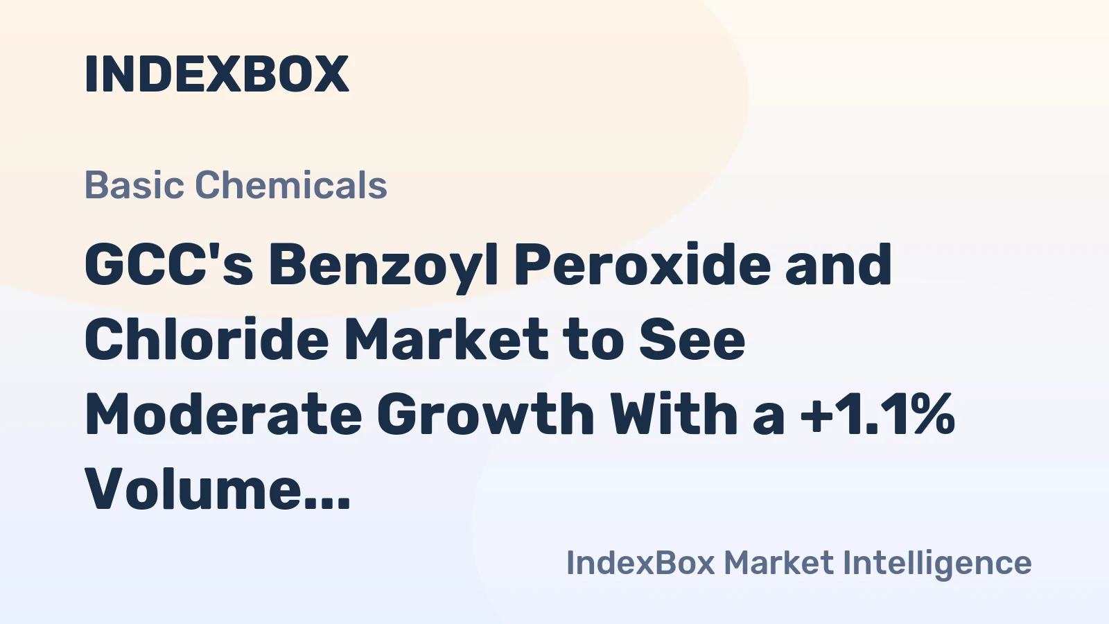 GCC's Benzoyl Peroxide and Chloride Market to See Moderate Growth With a +1.1% Volume CAGR Through 2035
