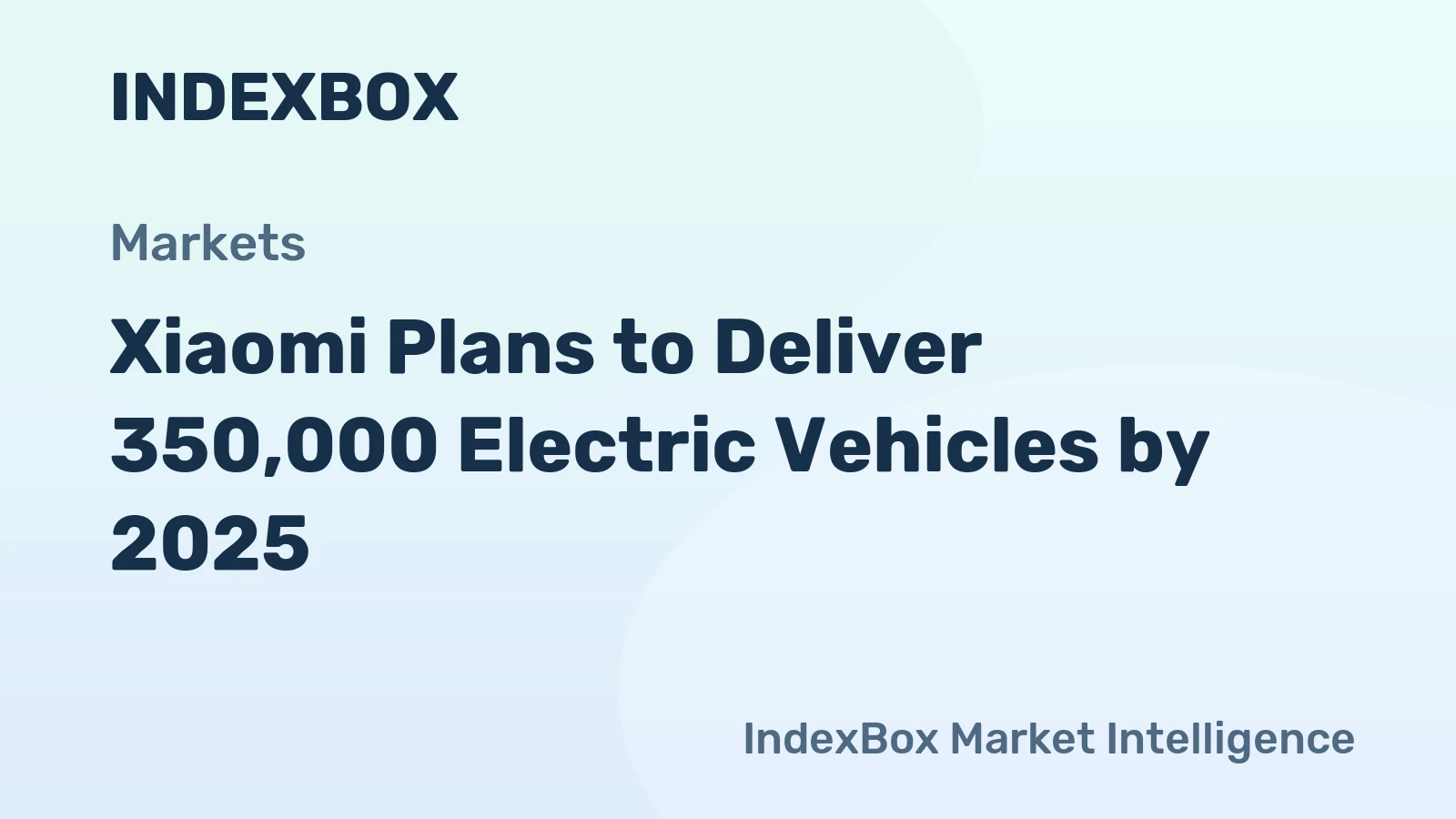 Xiaomi Plans to Deliver 350,000 Electric Vehicles by 2025