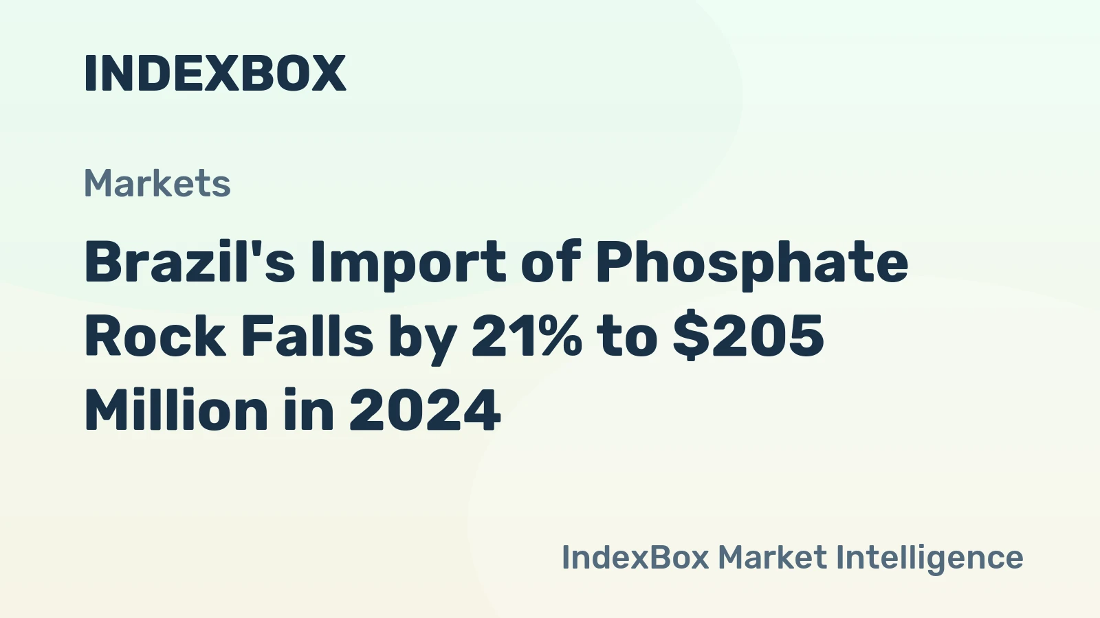 Brazil's Import of Phosphate Rock Falls by 21% to $205 Million in 2024