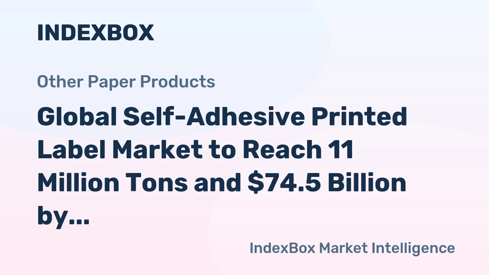 Global Self-Adhesive Printed Label Market to Reach 11 Million Tons and $74.5 Billion by 2035