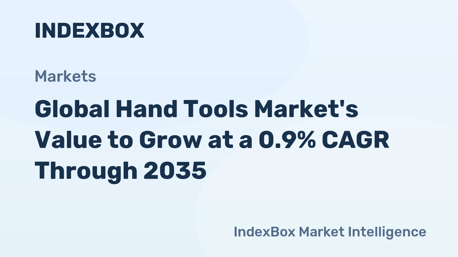 Global Hand Tools Market's Value to Grow at a 0.9% CAGR Through 2035