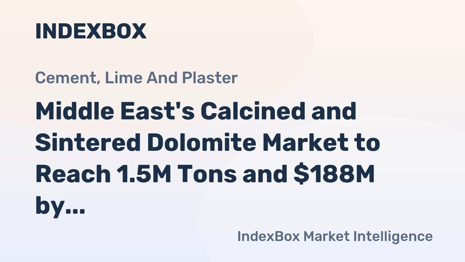 Middle East's Calcined and Sintered Dolomite Market to Reach 1.5M Tons and $188M by 2035
