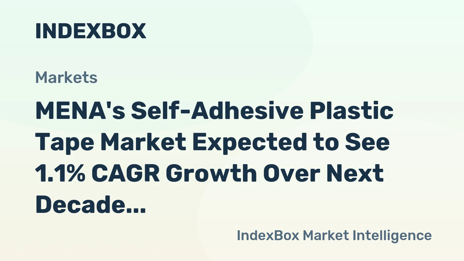 MENA's Self-Adhesive Plastic Tape Market Expected to See 1.1% CAGR Growth Over Next Decade