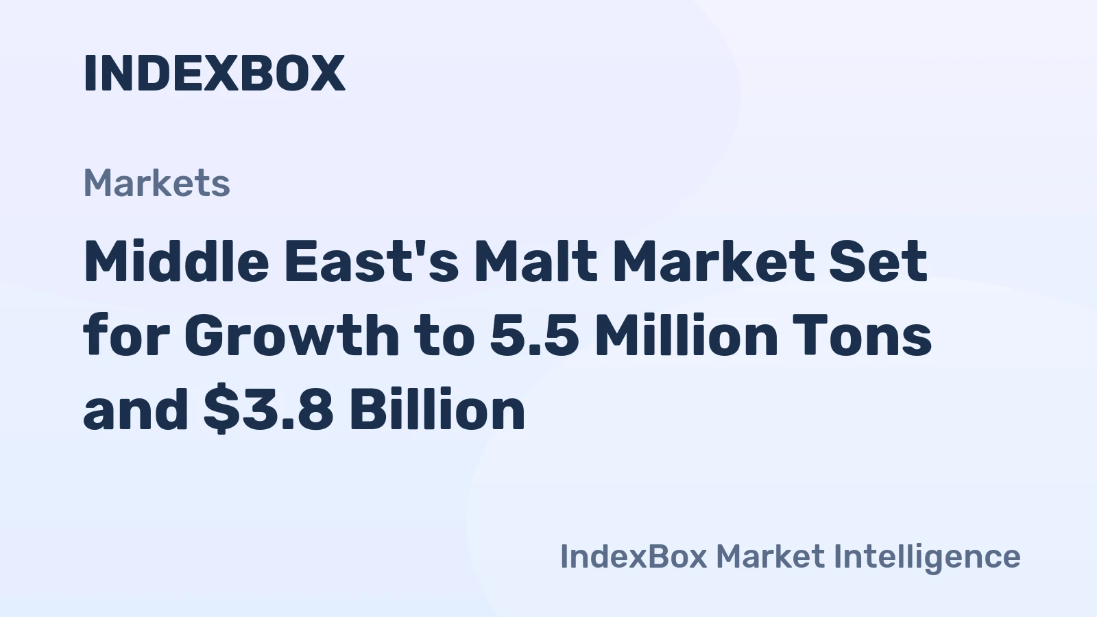 Middle East's Malt Market Set for Growth to 5.5 Million Tons and $3.8 Billion