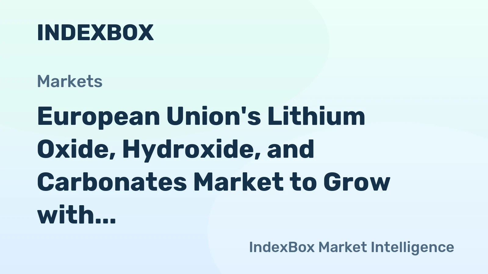 European Union's Lithium Oxide, Hydroxide, and Carbonates Market to Grow with a CAGR of +1.1% from 2024-2035, Reaching 37K Tons