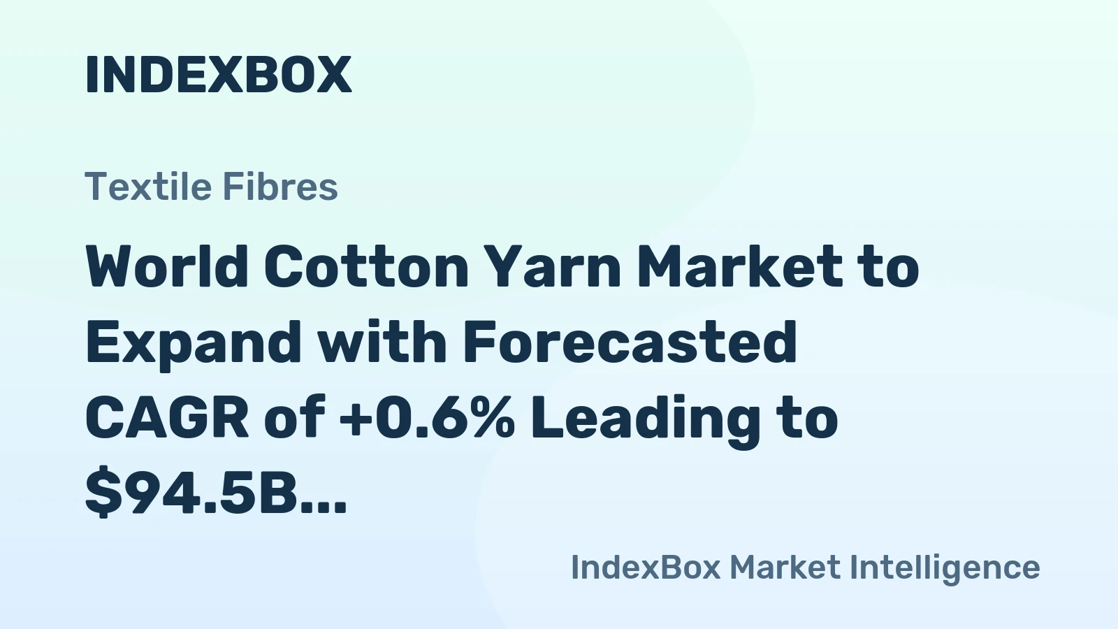 World Cotton Yarn Market to Expand with Forecasted CAGR of +0.6% Leading to $94.5B Value by 2035