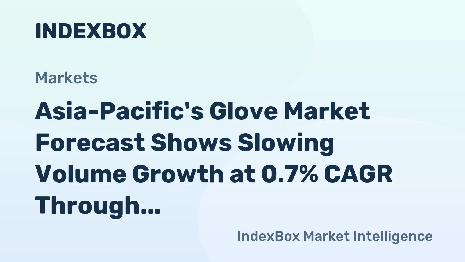 Asia-Pacific's Glove Market Forecast Shows Slowing Volume Growth at 0.7% CAGR Through 2035