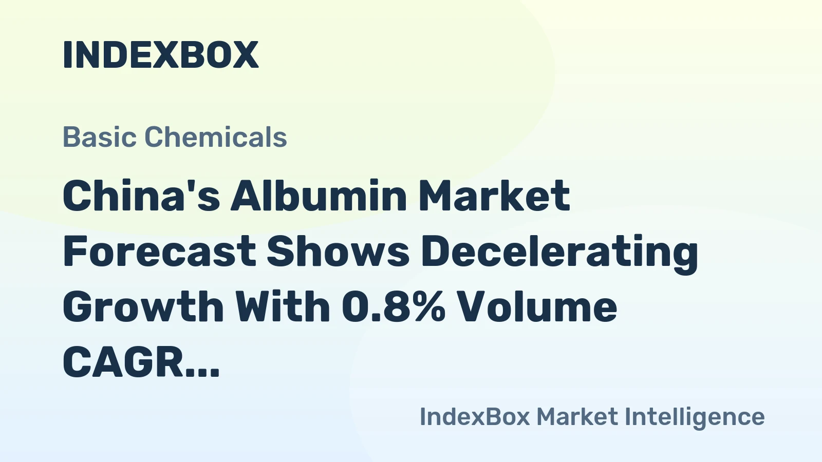 China's Albumin Market Forecast Shows Decelerating Growth With 0.8% Volume CAGR Through 2035
