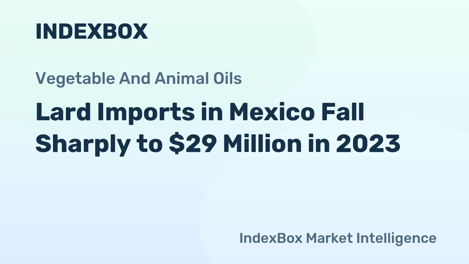 Lard Imports in Mexico Fall Sharply to $29 Million in 2023