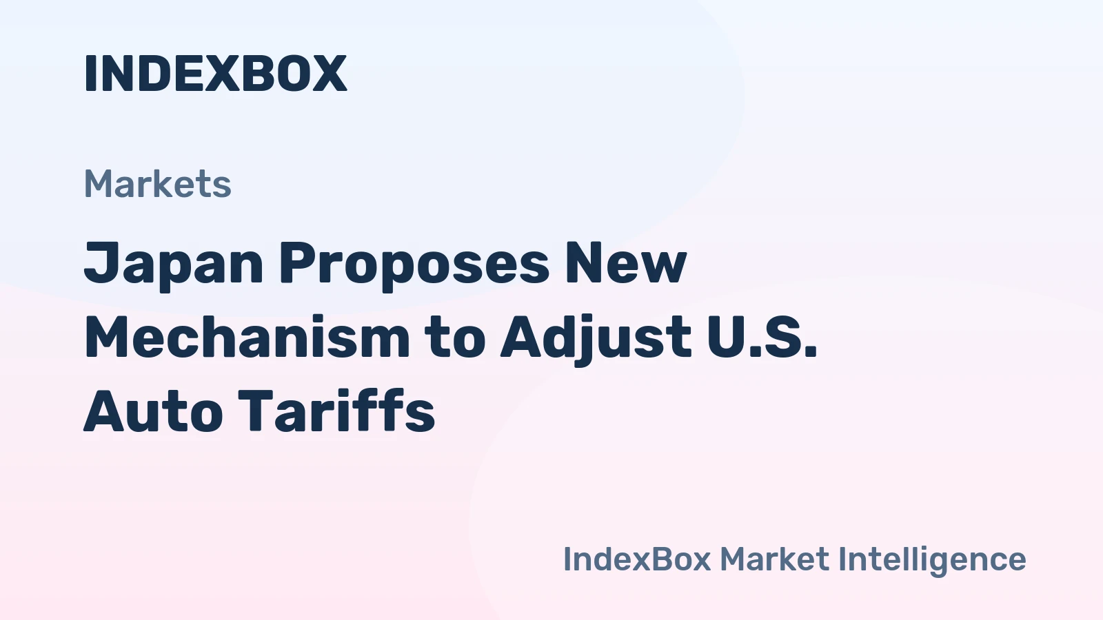 Japan Proposes New Mechanism to Adjust U.S. Auto Tariffs