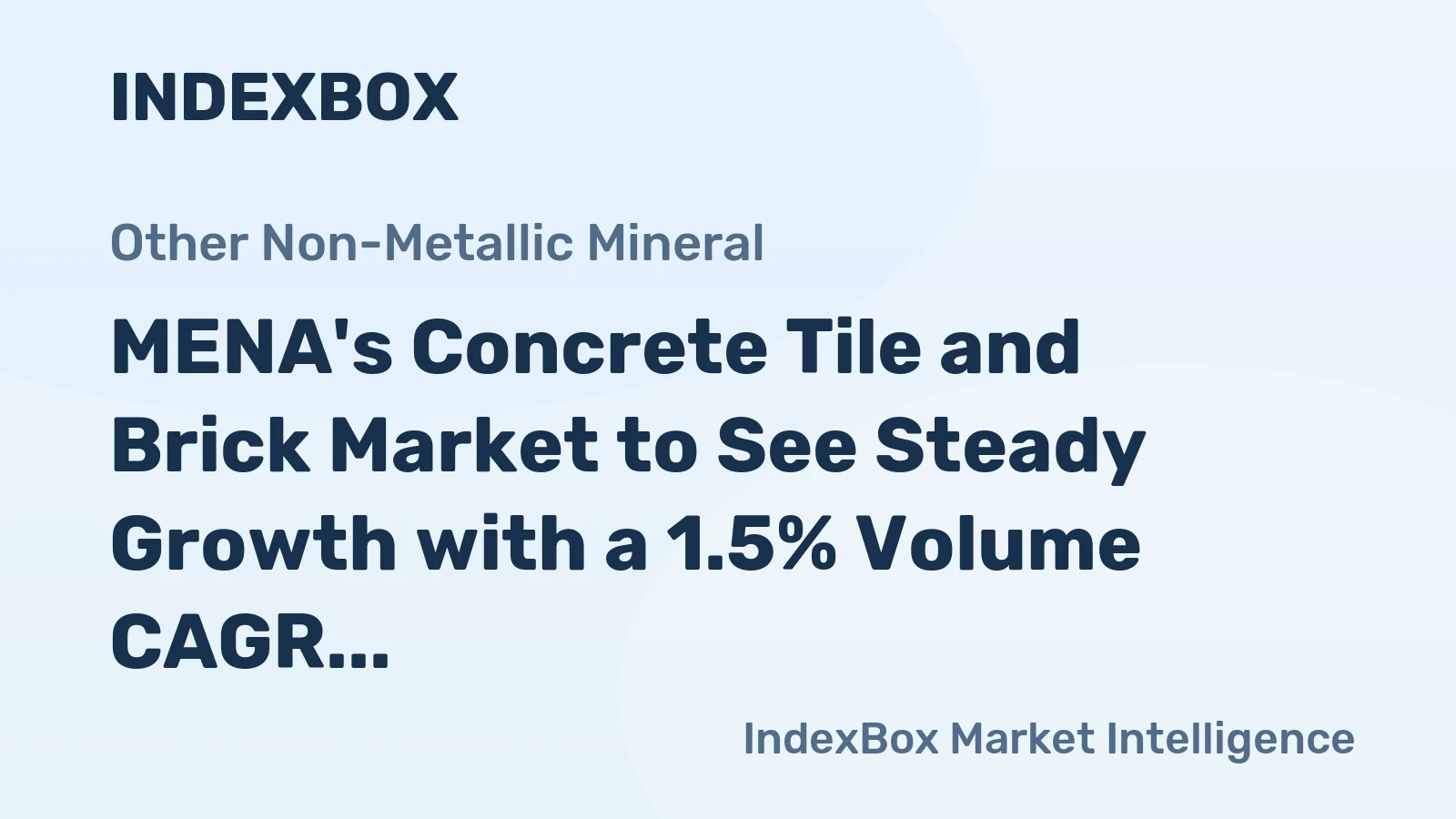MENA's Concrete Tile and Brick Market to See Steady Growth with a 1.5% Volume CAGR Through 2035