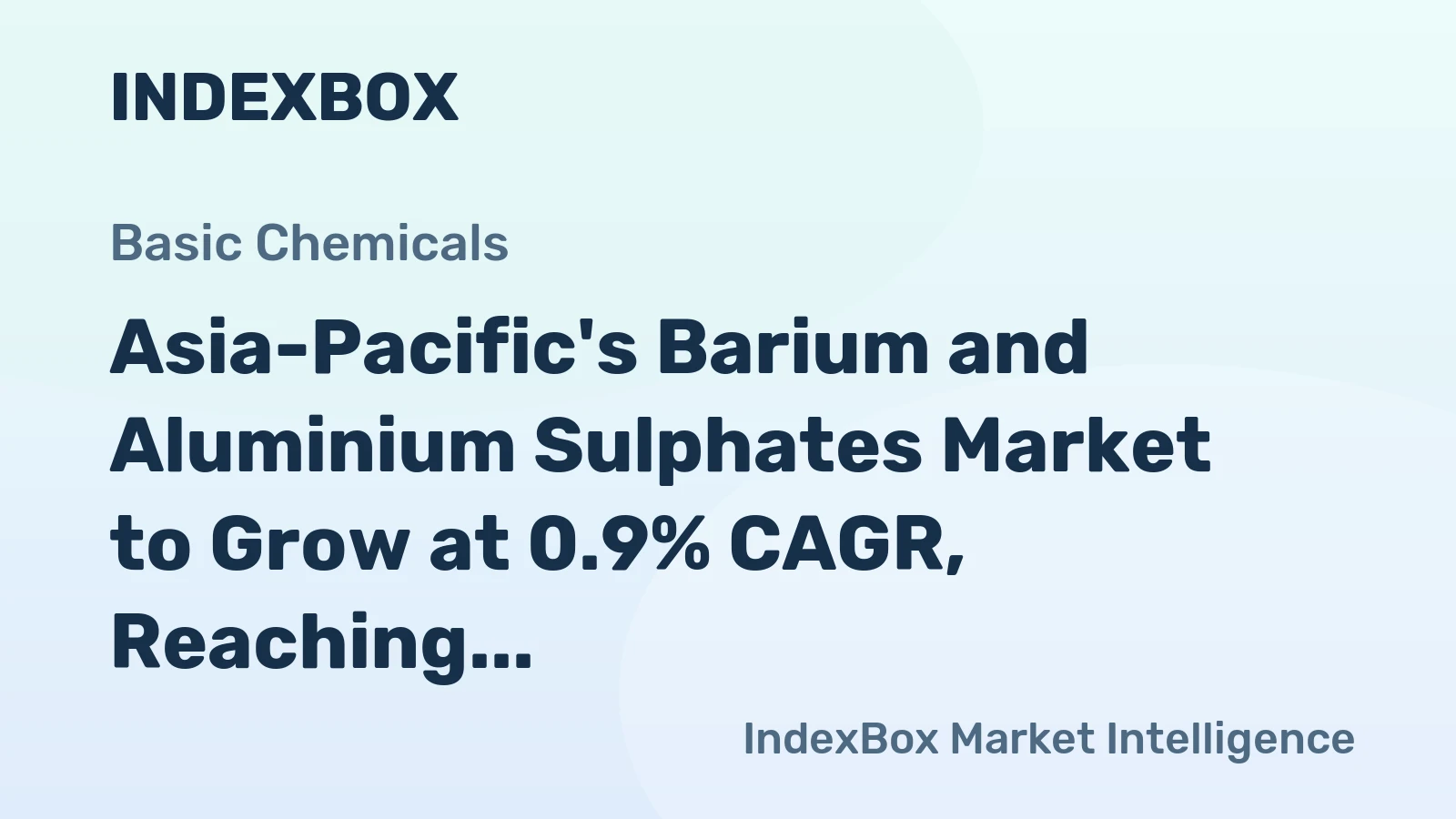 Asia-Pacific's Barium and Aluminium Sulphates Market to Grow at 0.9% CAGR, Reaching 3.3M Tons by 2035