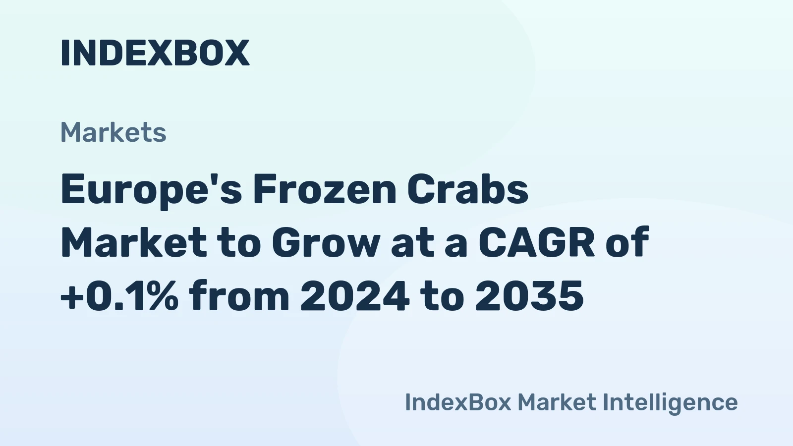 Europe's Frozen Crabs Market to Grow at a CAGR of +0.1% from 2024 to 2035