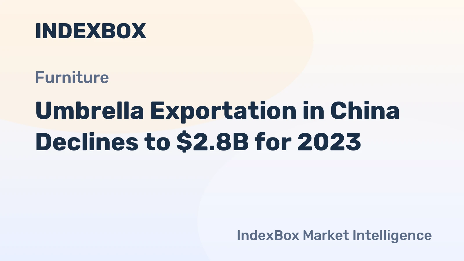Umbrella Exportation in China Declines to $2.8B for 2023