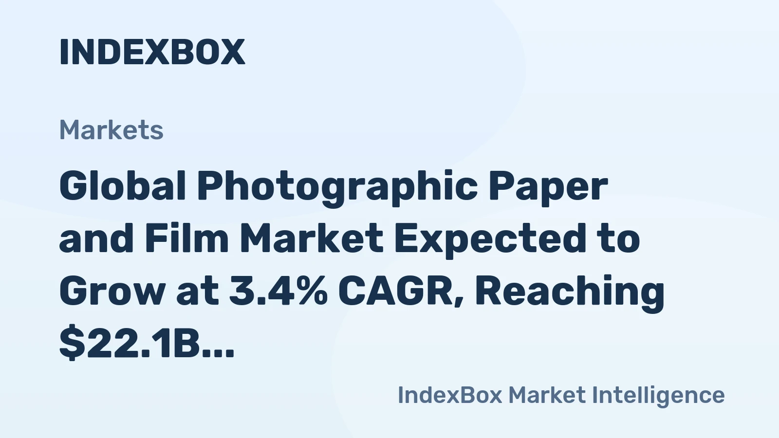 Global Photographic Paper and Film Market Expected to Grow at 3.4% CAGR, Reaching $22.1B by 2035