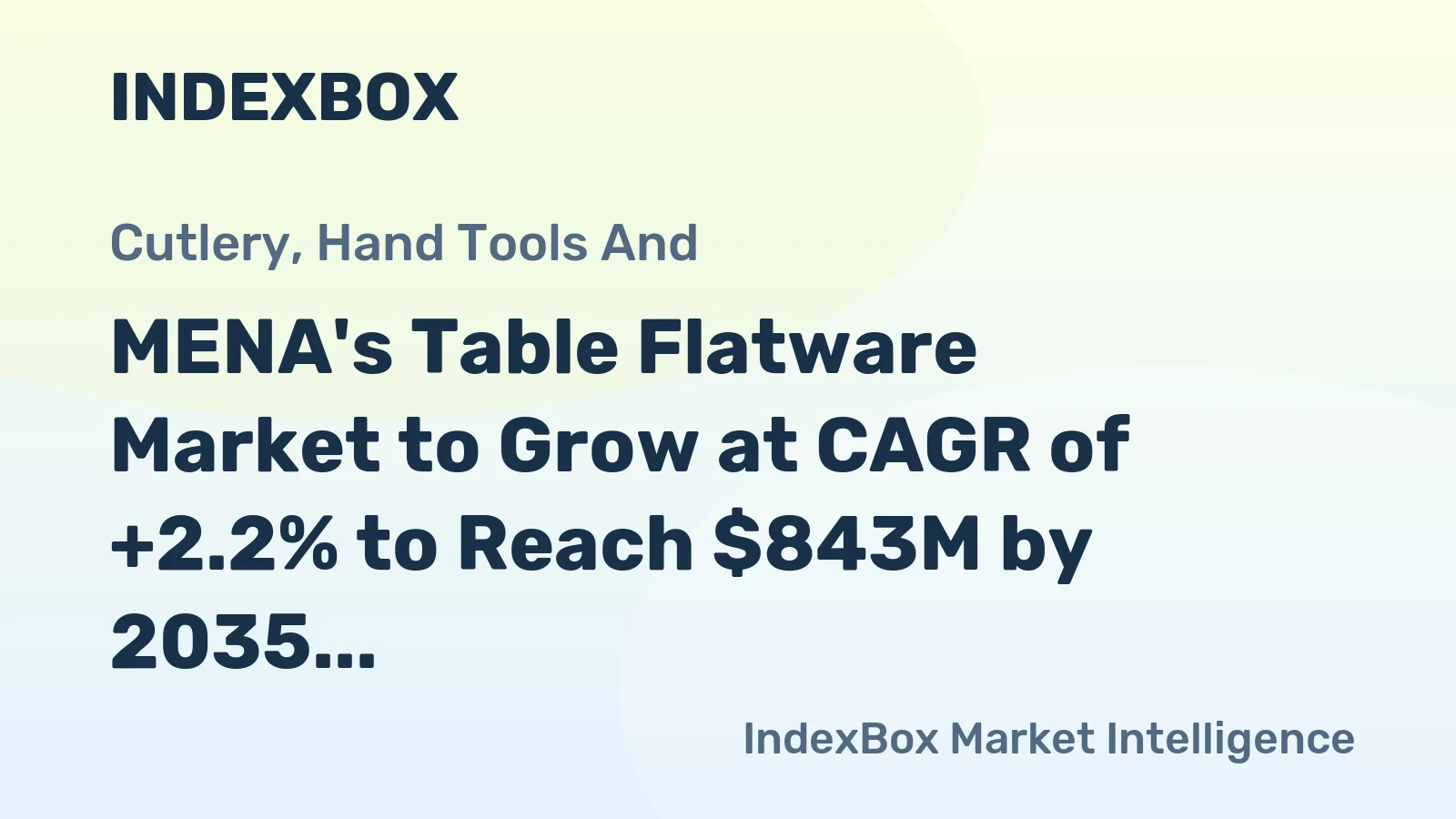 MENA's Table Flatware Market to Grow at CAGR of +2.2% to Reach $843M by 2035