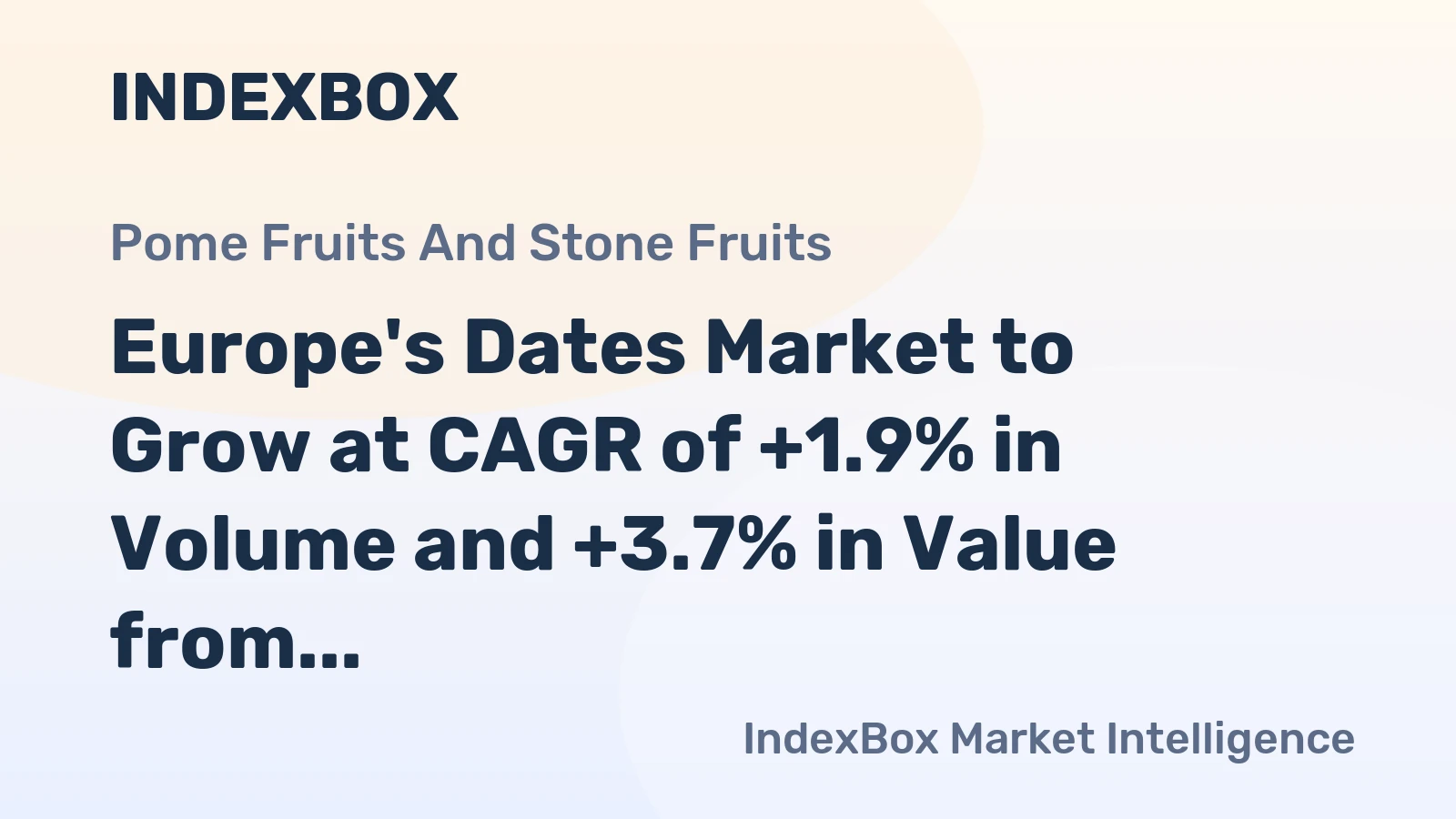 Europe's Dates Market to Grow at CAGR of +1.9% in Volume and +3.7% in Value from 2024 to 2035