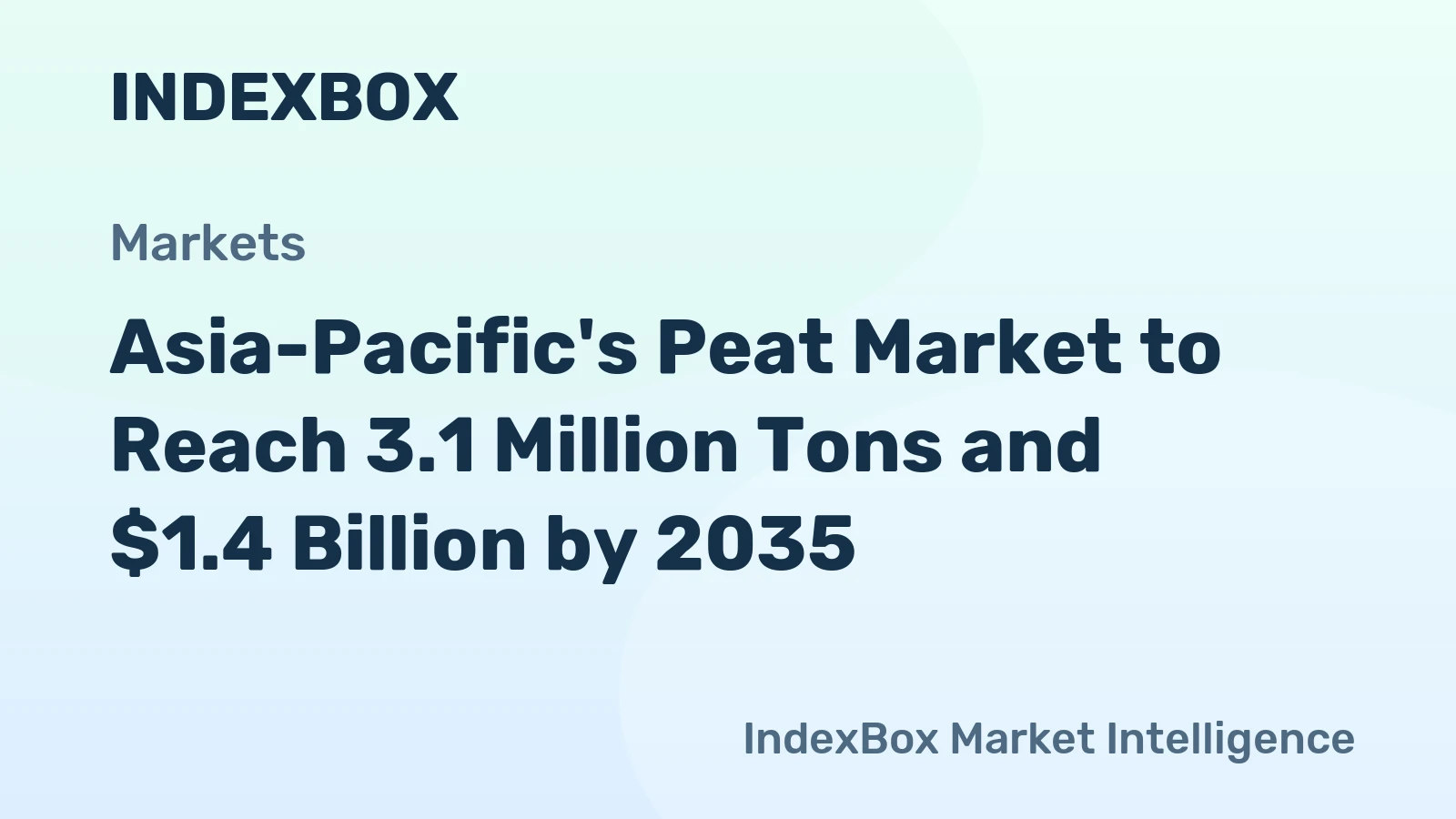 Asia-Pacific's Peat Market to Reach 3.1 Million Tons and $1.4 Billion by 2035