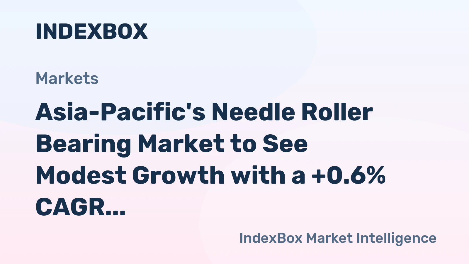 Asia-Pacific's Needle Roller Bearing Market to See Modest Growth with a +0.6% CAGR Through 2035