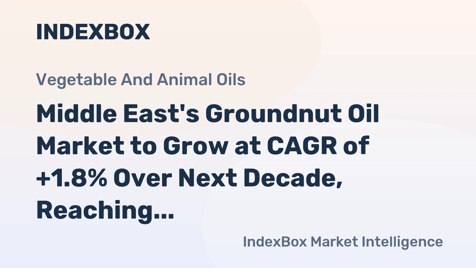 Middle East's Groundnut Oil Market to Grow at CAGR of +1.8% Over Next Decade, Reaching 19K Tons by 2035