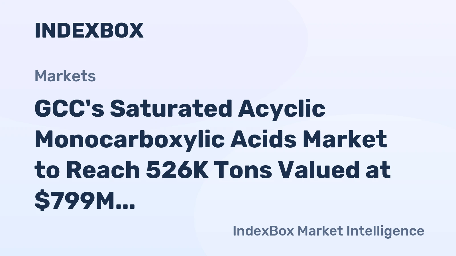 GCC's Saturated Acyclic Monocarboxylic Acids Market to Reach 526K Tons Valued at $799M by 2035