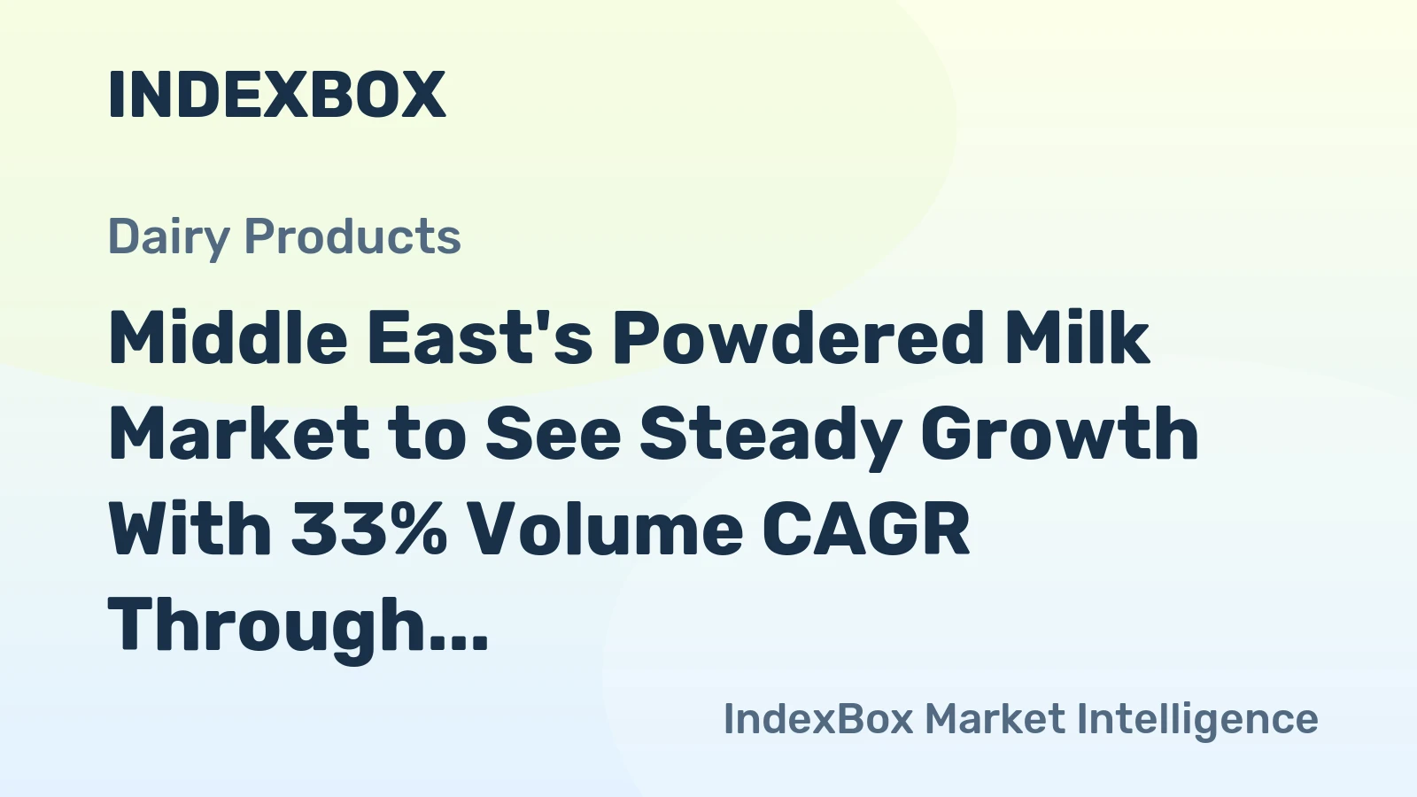 Middle East's Powdered Milk Market to See Steady Growth With 33% Volume CAGR Through 2035