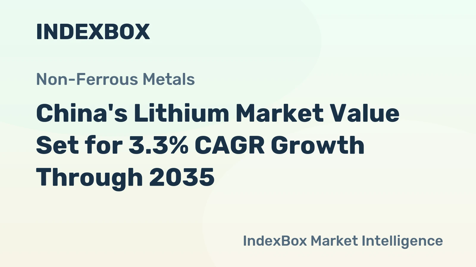 China's Lithium Market Value Set for 3.3% CAGR Growth Through 2035
