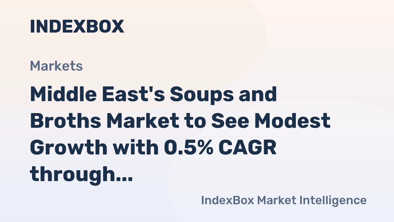Middle East's Soups and Broths Market to See Modest Growth with 0.5% CAGR through 2035