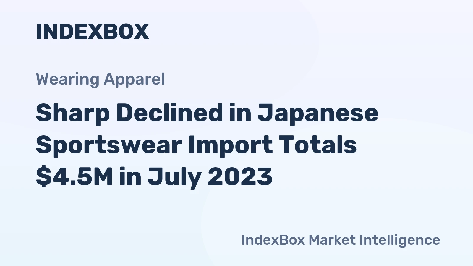 Sharp Declined in Japanese Sportswear Import Totals $4.5M in July 2023