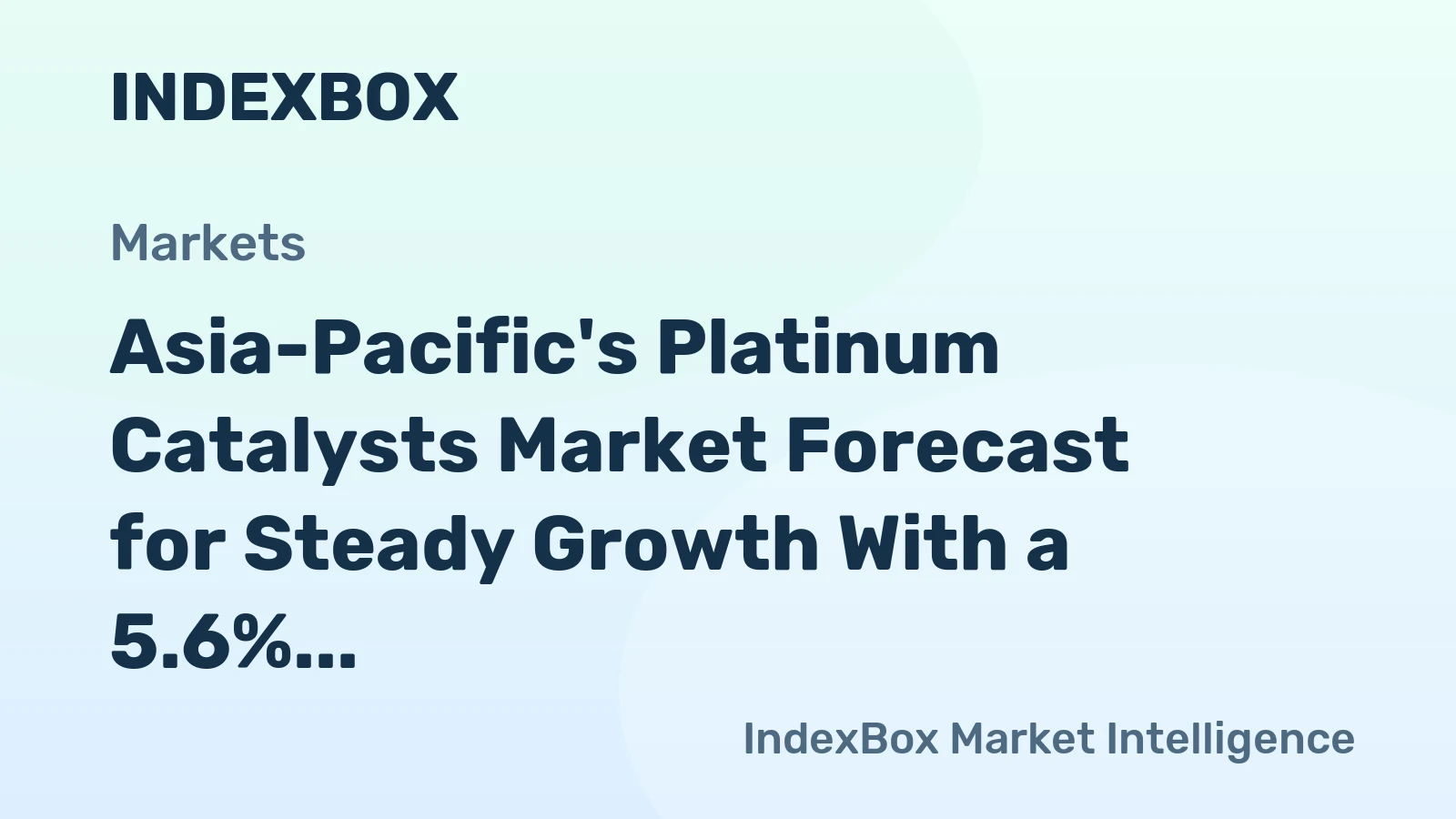 Asia-Pacific's Platinum Catalysts Market Forecast for Steady Growth With a 5.6% CAGR in Value