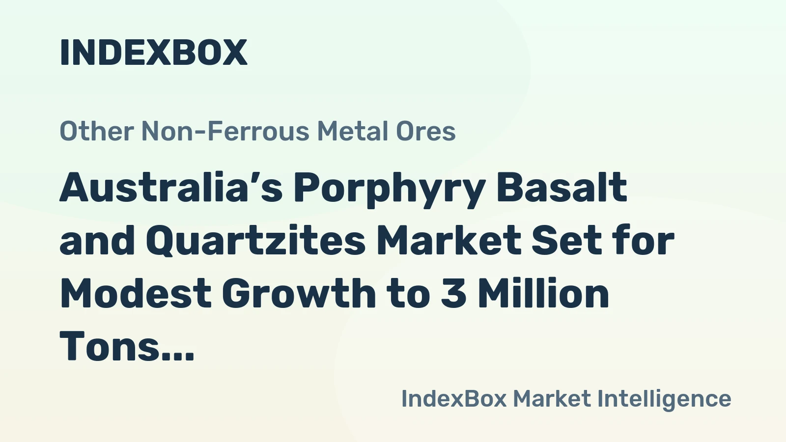Australia’s Porphyry Basalt and Quartzites Market Set for Modest Growth to 3 Million Tons by 2035