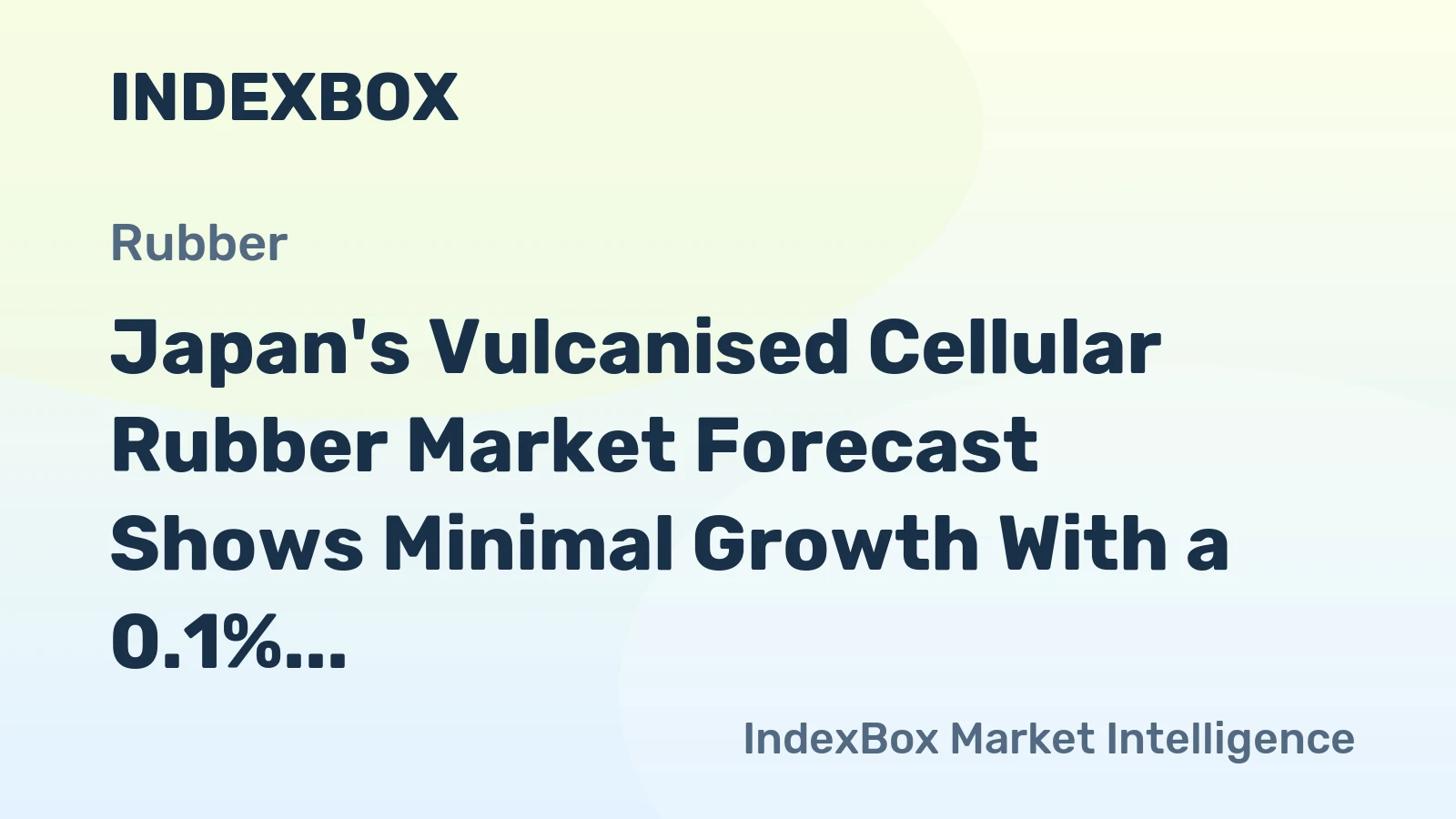 Japan's Vulcanised Cellular Rubber Market Forecast Shows Minimal Growth With a 0.1% CAGR Through 2035