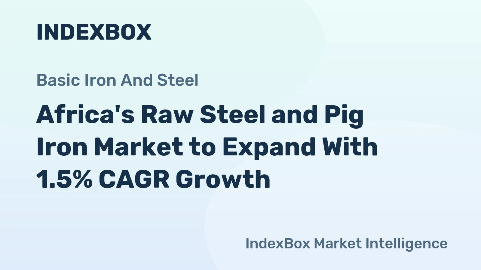 Africa's Raw Steel and Pig Iron Market to Expand With 1.5% CAGR Growth