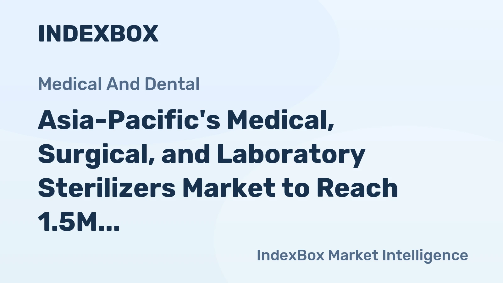 Asia-Pacific's Medical, Surgical, and Laboratory Sterilizers Market to Reach 1.5M Units and $2.6B by 2035
