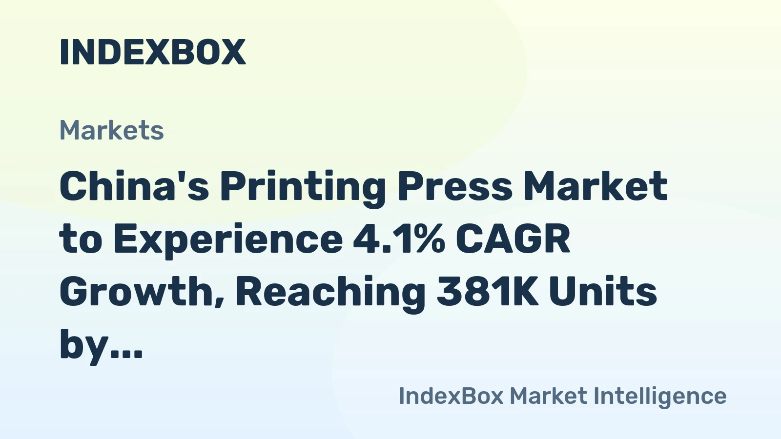 China's Printing Press Market to Experience 4.1% CAGR Growth, Reaching 381K Units by 2035