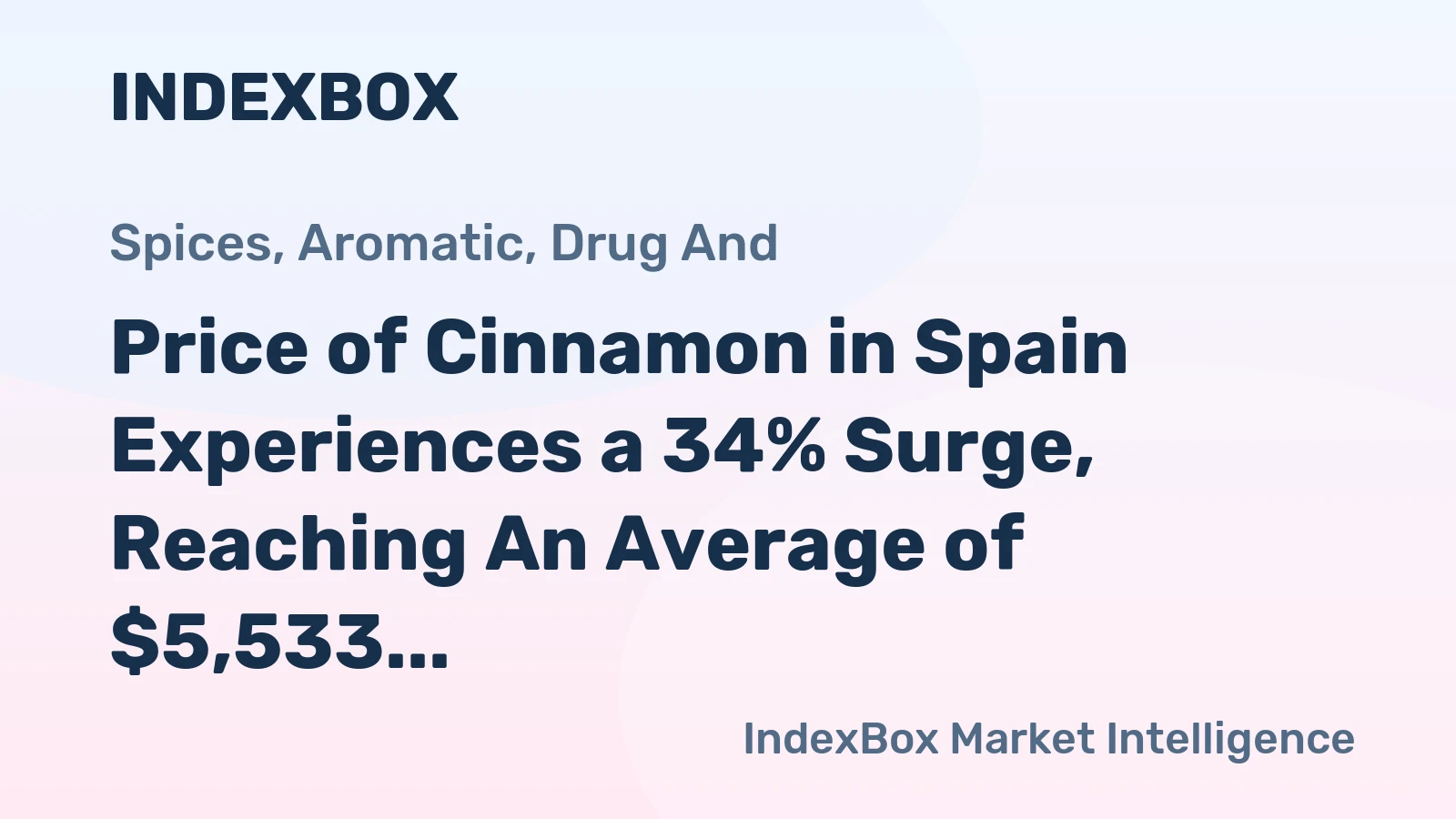 Price of Cinnamon in Spain Experiences a 34% Surge, Reaching An Average of $5,533 per Ton