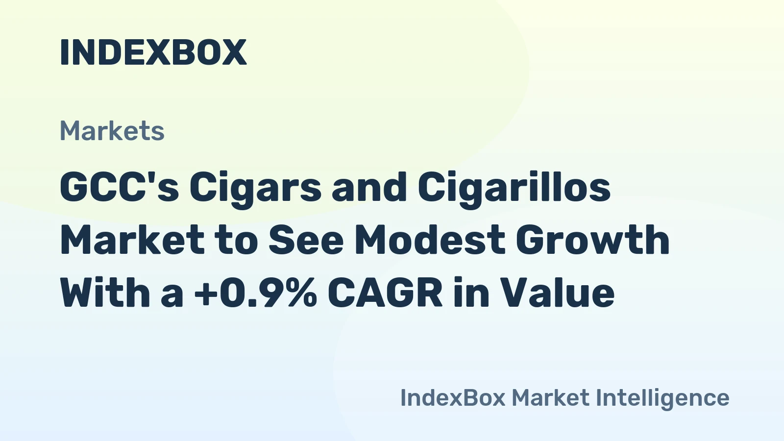 GCC's Cigars and Cigarillos Market to See Modest Growth With a +0.9% CAGR in Value