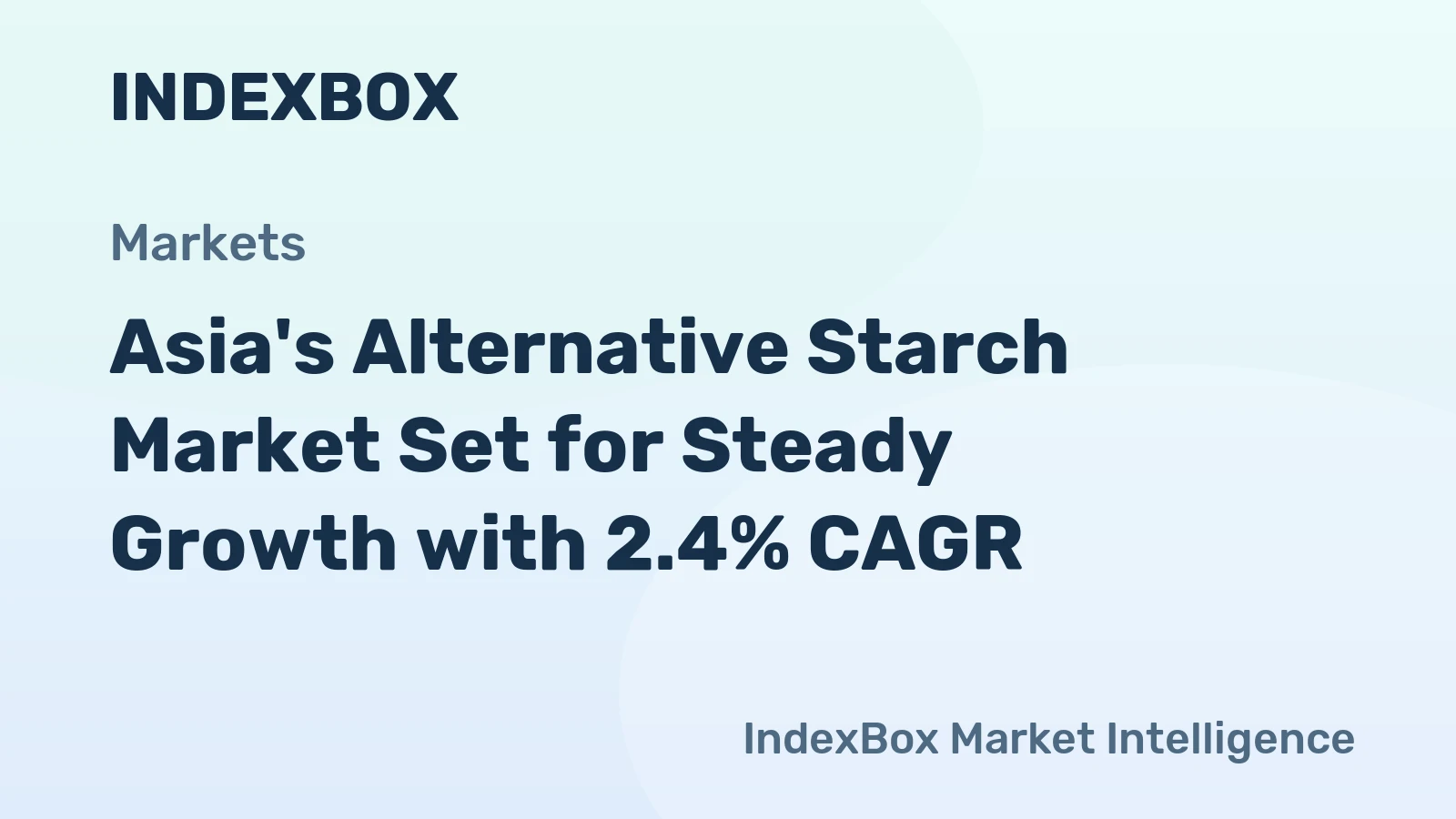 Asia's Alternative Starch Market Set for Steady Growth with 2.4% CAGR