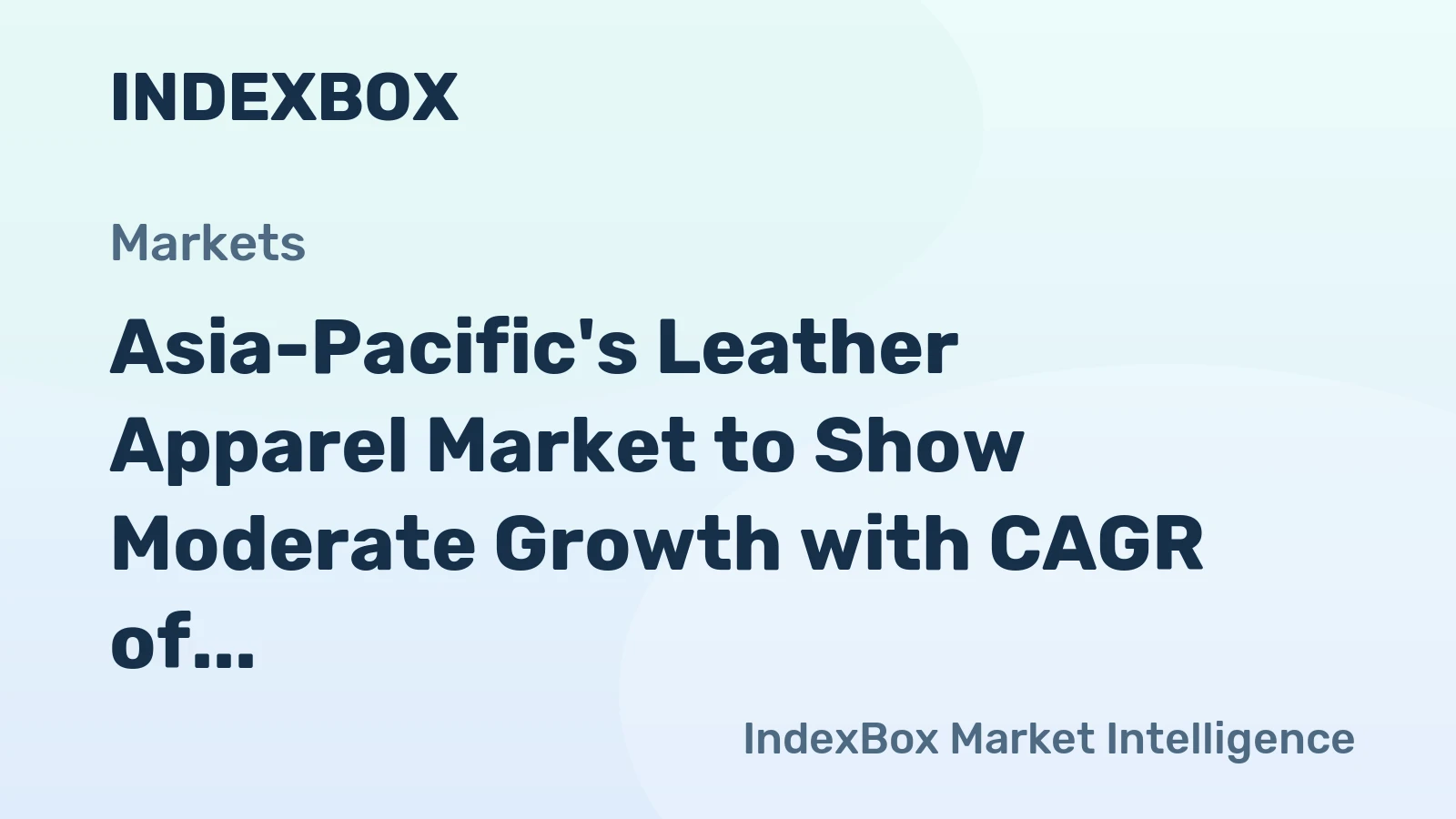 Asia-Pacific's Leather Apparel Market to Show Moderate Growth with CAGR of +2.7% from 2024 to 2035