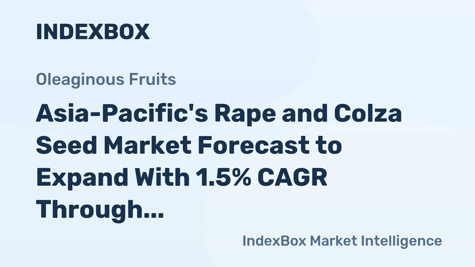 Asia-Pacific's Rape and Colza Seed Market Forecast to Expand With 1.5% CAGR Through 2035
