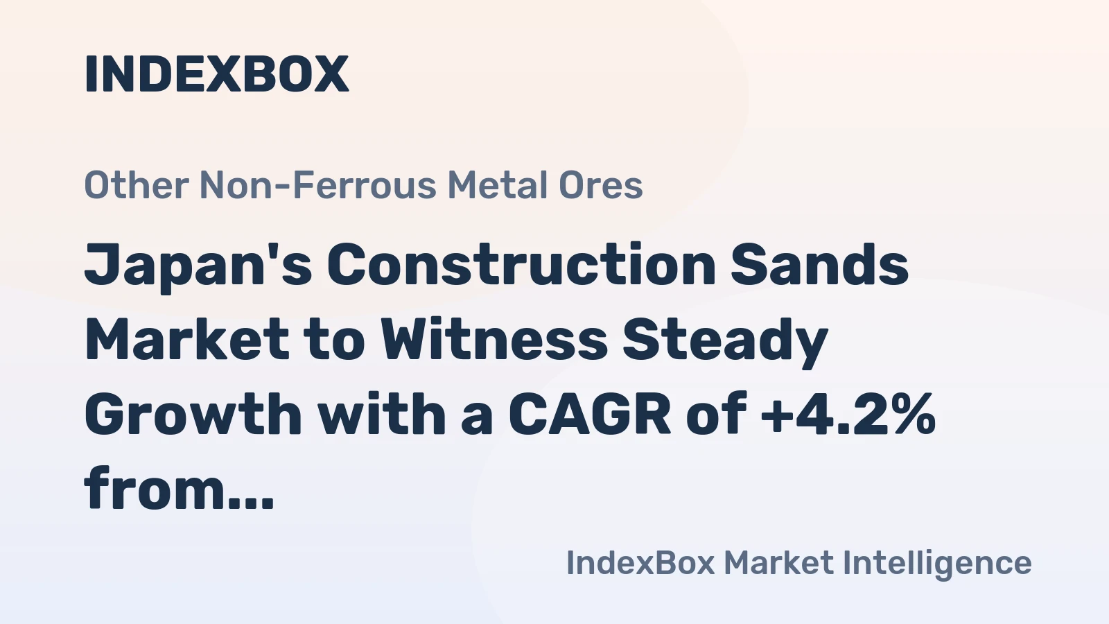 Japan's Construction Sands Market to Witness Steady Growth with a CAGR of +4.2% from 2024 to 2035