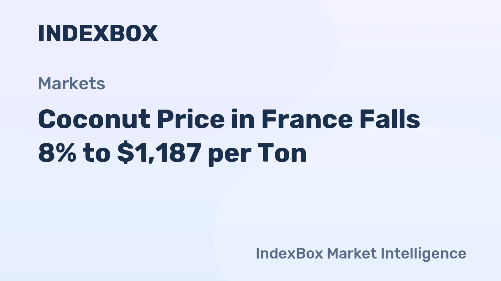 Coconut Price in France Falls 8% to $1,187 per Ton