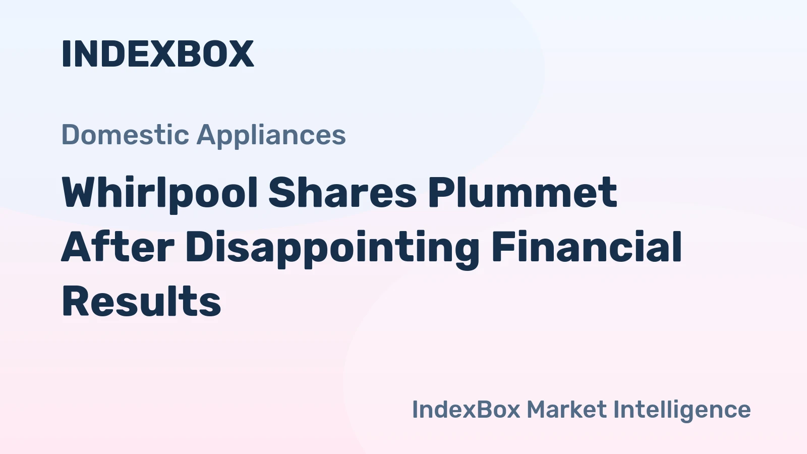 Whirlpool Shares Plummet After Disappointing Financial Results