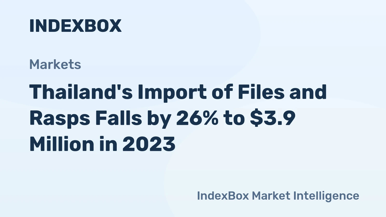 Thailand's Import of Files and Rasps Falls by 26% to $3.9 Million in 2023