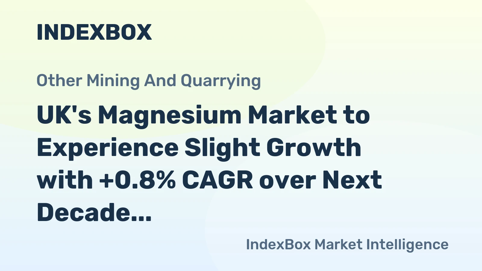 UK's Magnesium Market to Experience Slight Growth with +0.8% CAGR over Next Decade