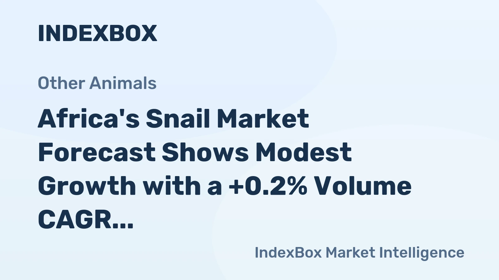 Africa's Snail Market Forecast Shows Modest Growth with a +0.2% Volume CAGR