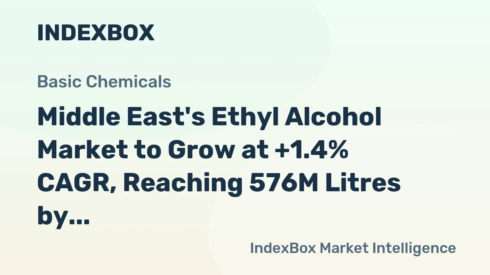 Middle East's Ethyl Alcohol Market to Grow at +1.4% CAGR, Reaching 576M Litres by 2035