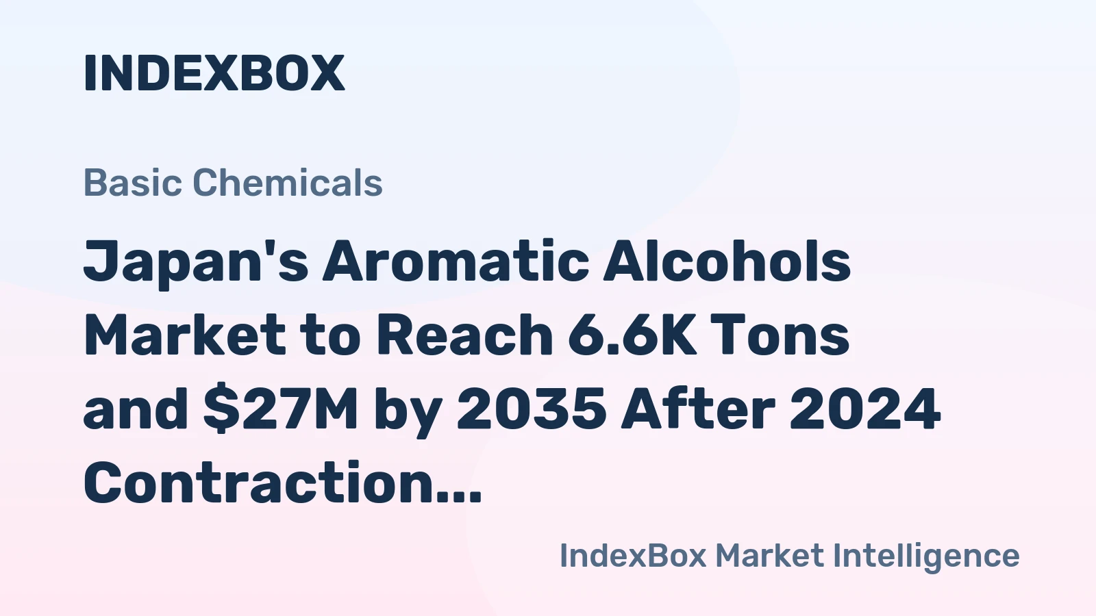 Japan's Aromatic Alcohols Market to Reach 6.6K Tons and $27M by 2035 After 2024 Contraction